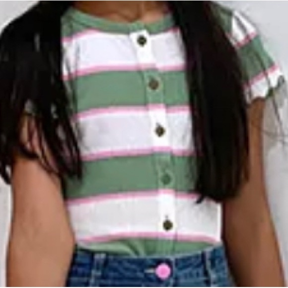 thereabouts | Shirts & Tops | Nwt Thereabouts Greenwhitepink Striped ...